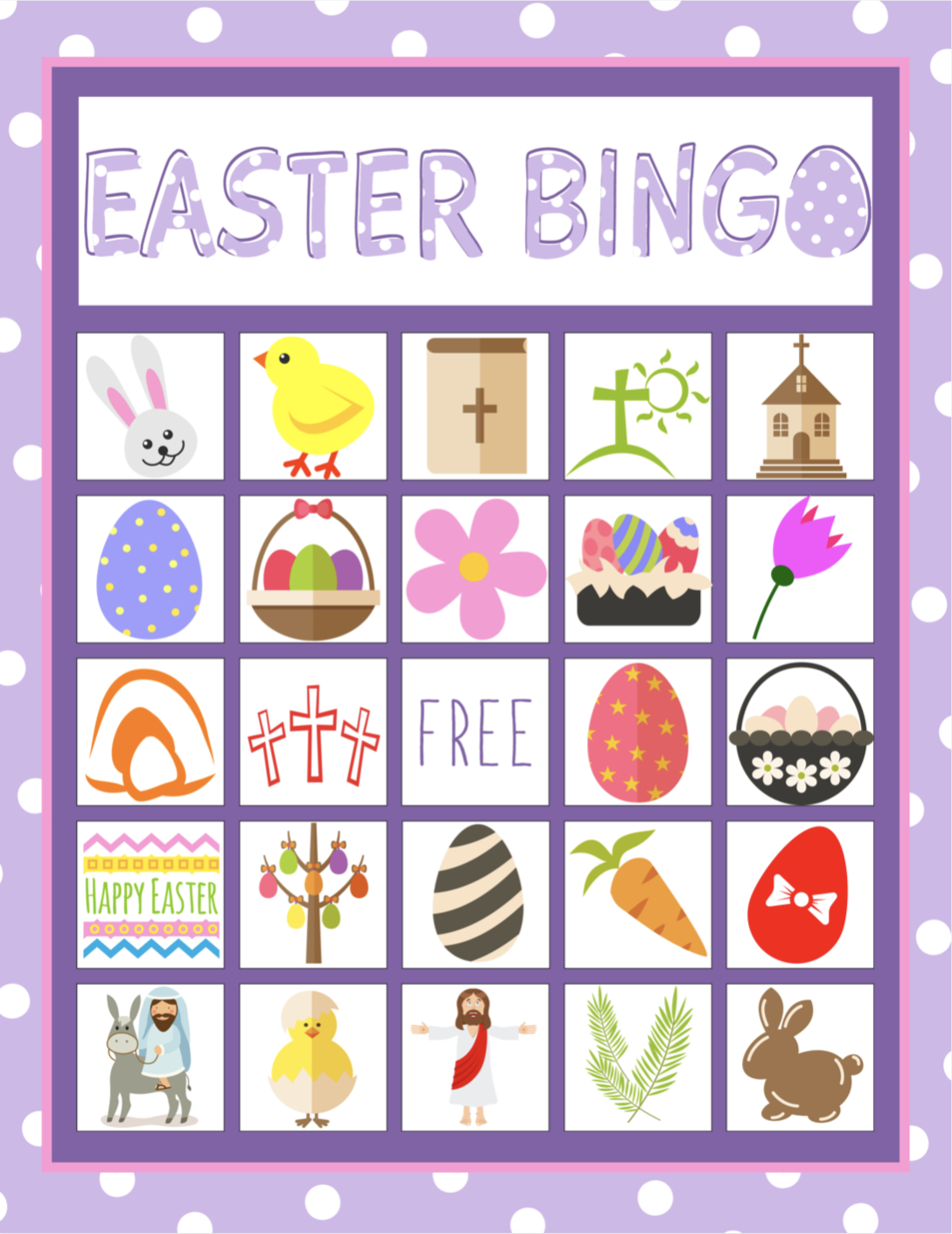 Printable Religious Easter Bingo Cards Printable Bingo Cards