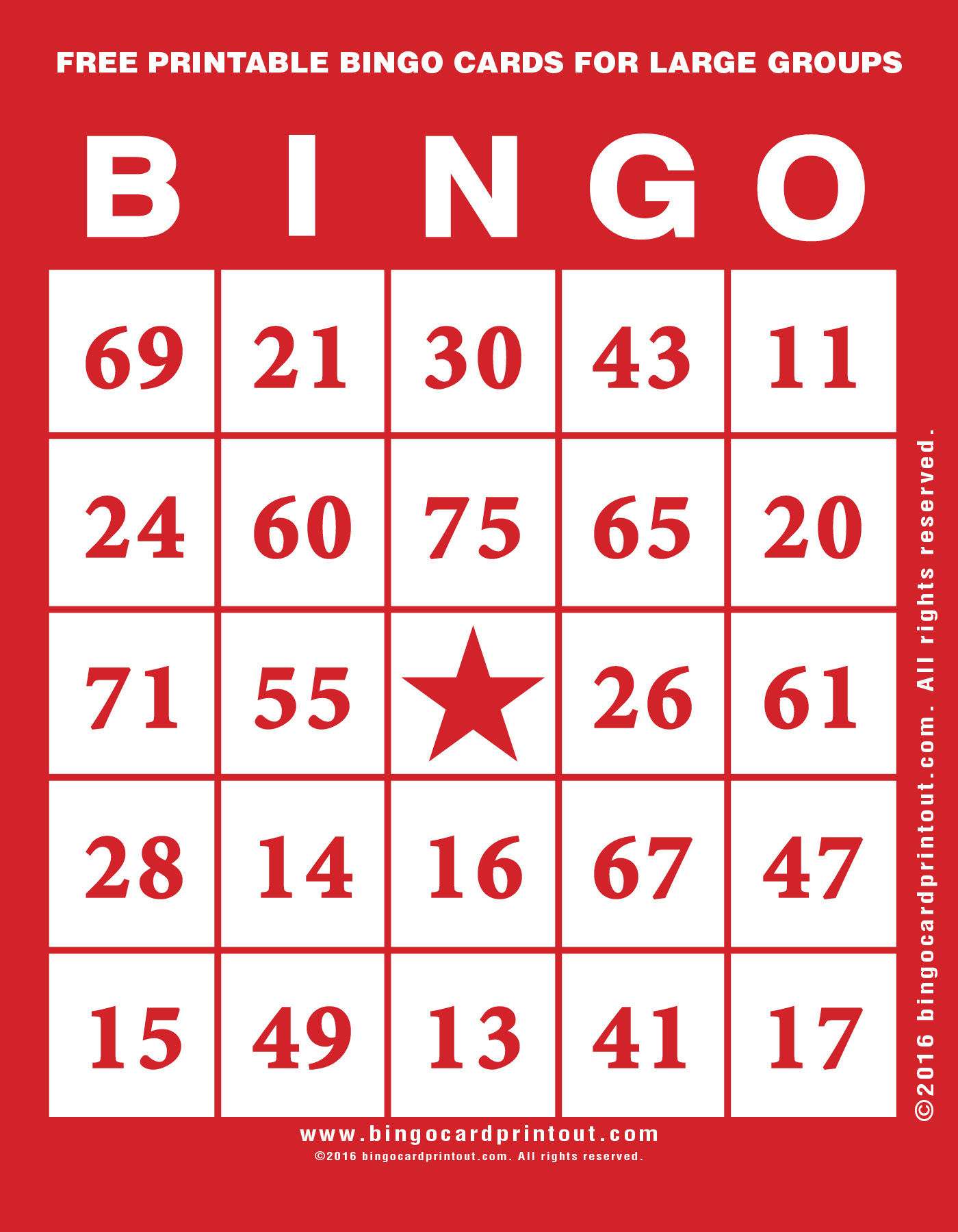 Large Print Bingo Cards For Seniors Printable Printable Bingo Cards