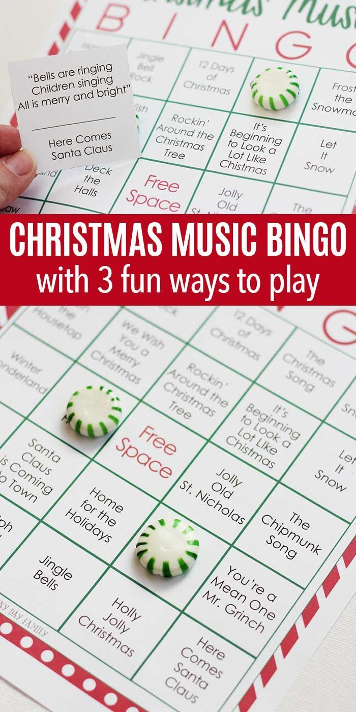 Printable Christmas Music Bingo With 3 Fun Ways To Play Printable 
