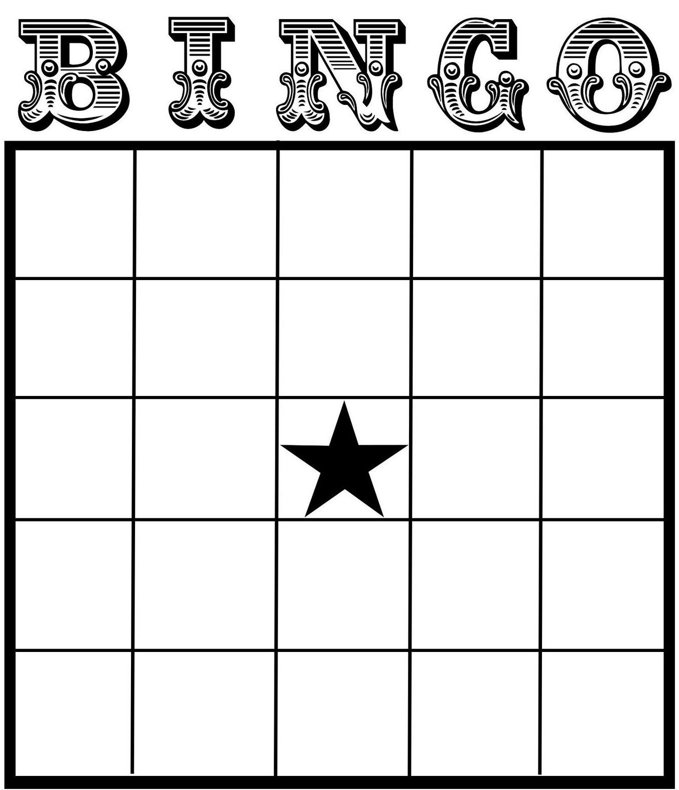 Blank Bingo Card Template Free