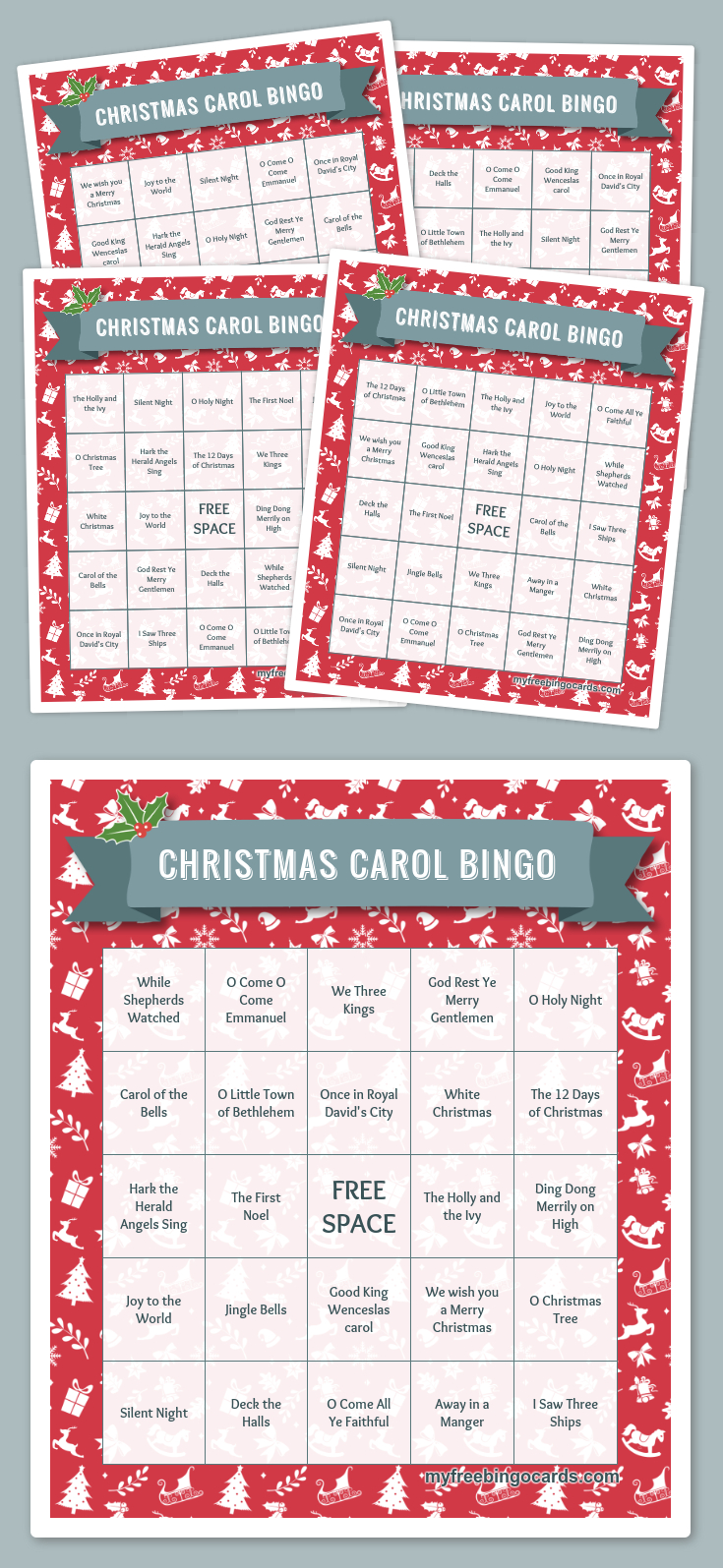 Free Printable Christmas Song Bingo Cards Printable Bingo Cards