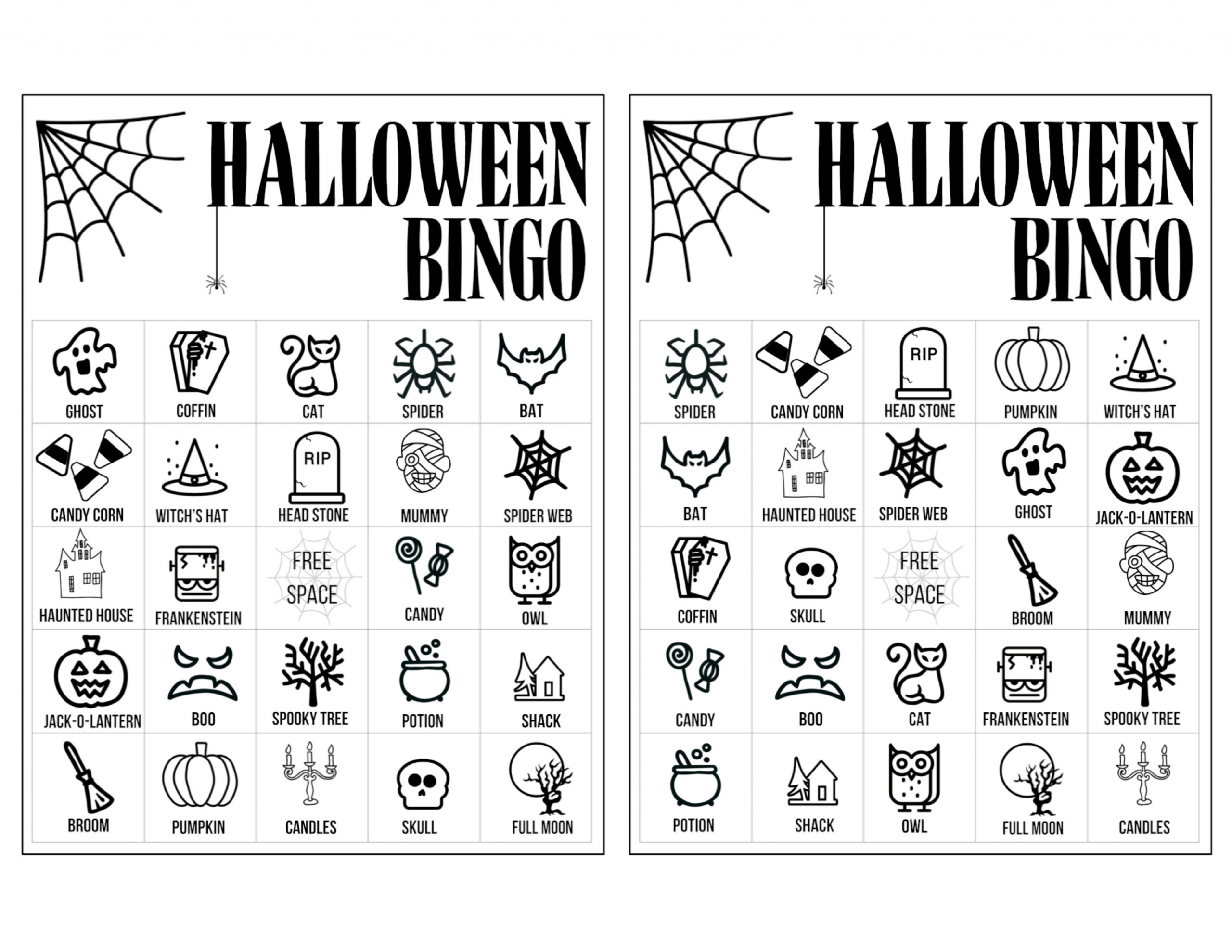 Blank Halloween Bingo Cards Printable Printable Bingo Cards