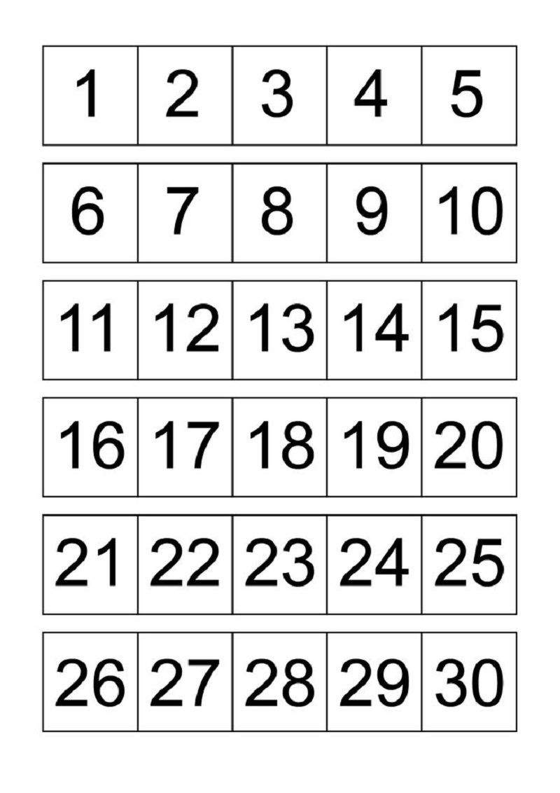 Printable Number Bingo Cards 1 30 Printable Word Searches