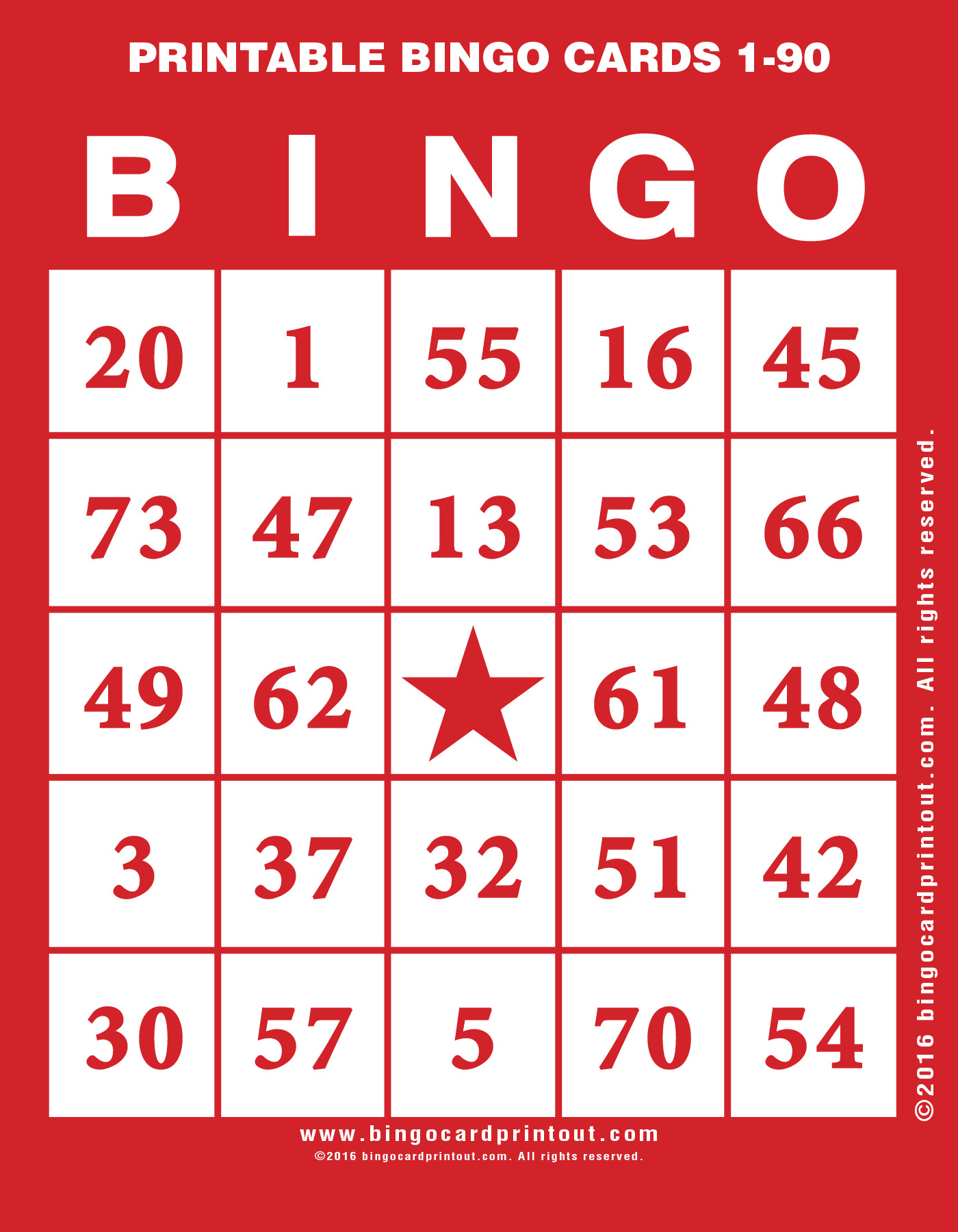 Free Printable Bingo Cards With Numbers 1 90 Printable Bingo Cards