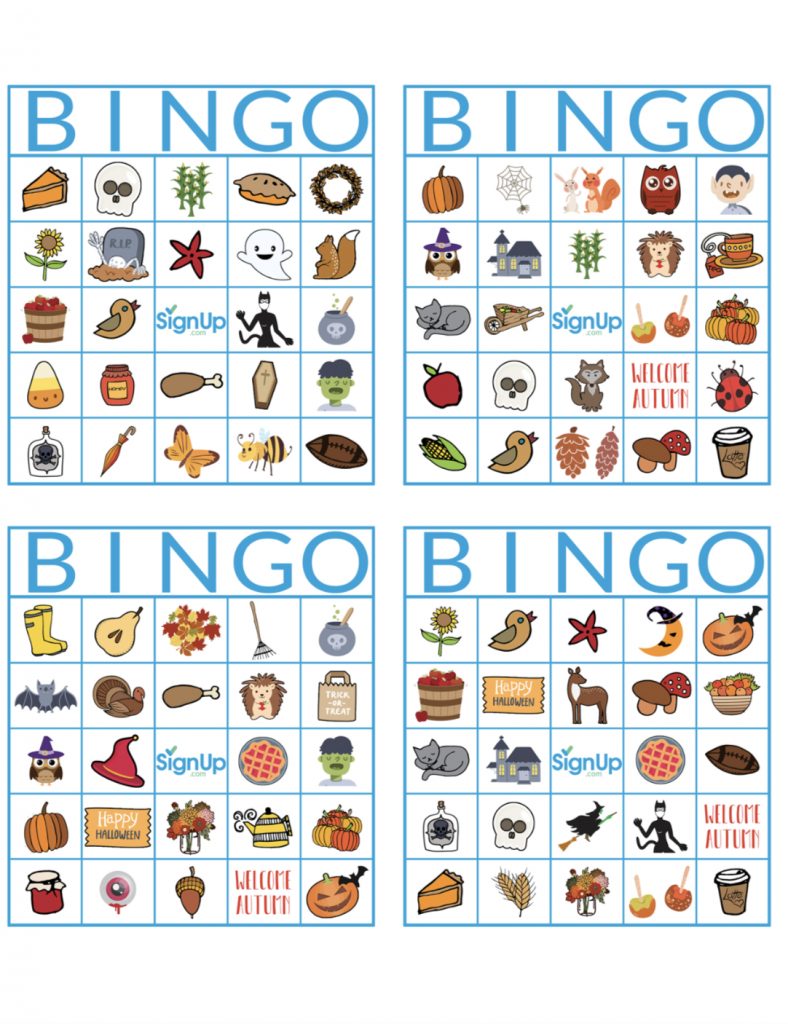 Free Fall Bingo Printables Printable World Holiday