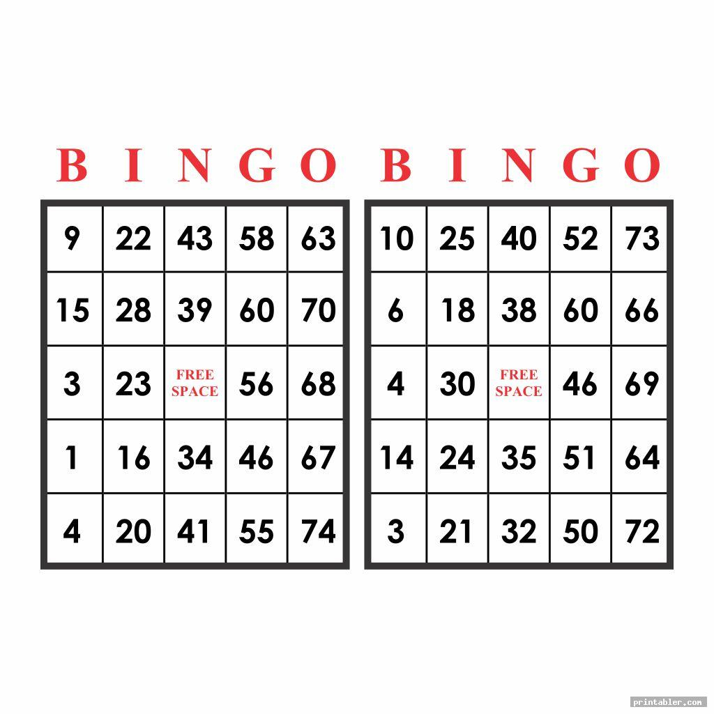 Printable Bingo Numbers 1 75 Printable Word Searches