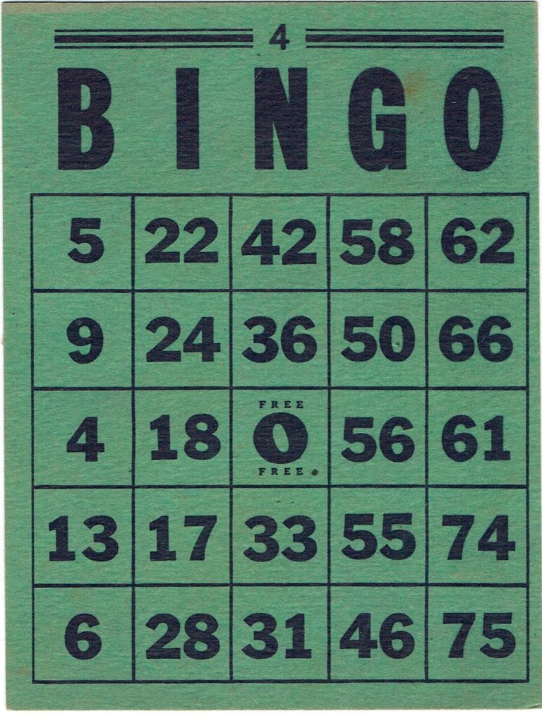 Vintage Bingo Card Green And Blackassemblager On Etsy Printable vintage-bingo-card-green-and-blackassemblager-on-etsy-printable